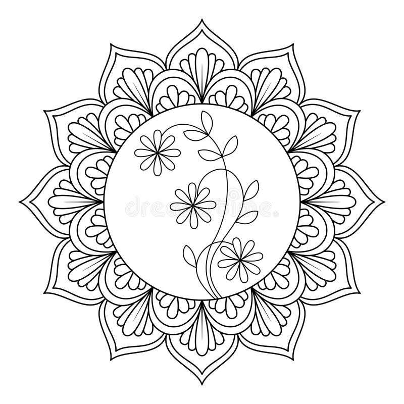 Radiant Seamless Pattern Mandala Design Coloring Book Page Stock Vector ...