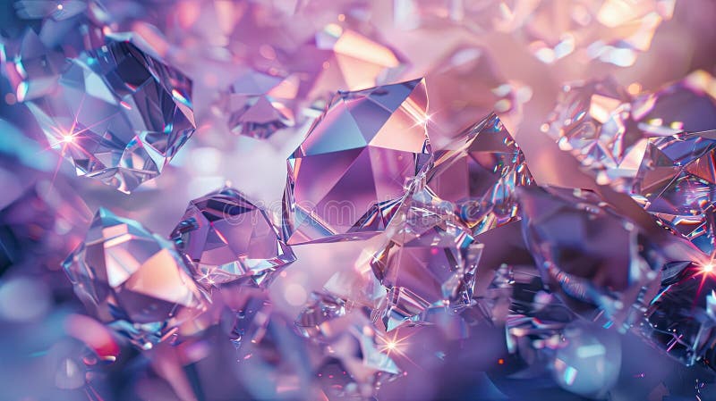 Radiant Shimmering Crystals Displaying Intricate Patterns of Light in a ...