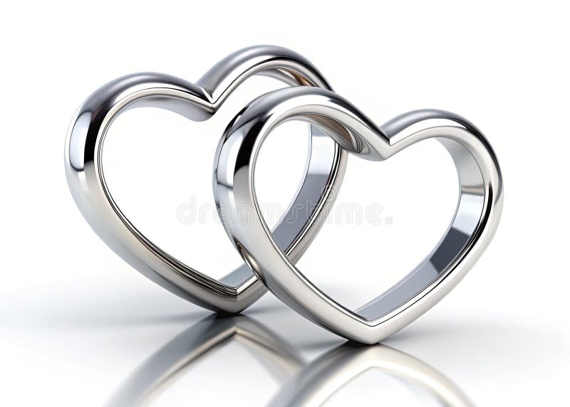 Radiant Silver Interlocking Hearts a Symbol of Eternal Love and ...