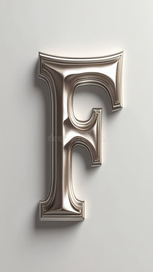 Radiant Silver Letter F: an Elegant Representation of Modern Design and ...