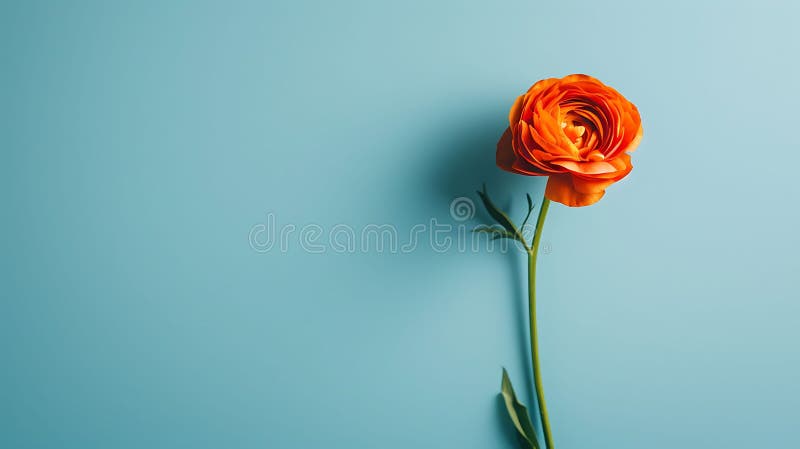 Radiant Single Flower on Plain Background - Vibrant Petals of Elegance ...