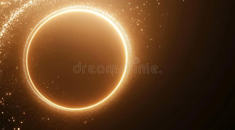 Vibrant Solar Eclipse Illuminated by Glowing Particles Against a Dark ...