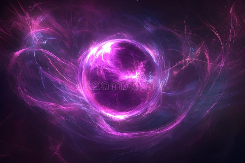 A Radiant Sphere at the Core Purple Energy Stock Illustration ...