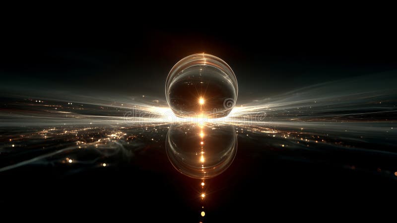 Radiant Sphere of Light in Darkness Stock Illustration - Illustration ...