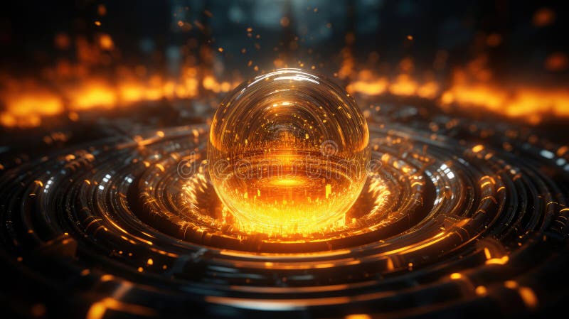 Radiant Spheres: Abstract Harmony in Orange Luminescence Stock ...