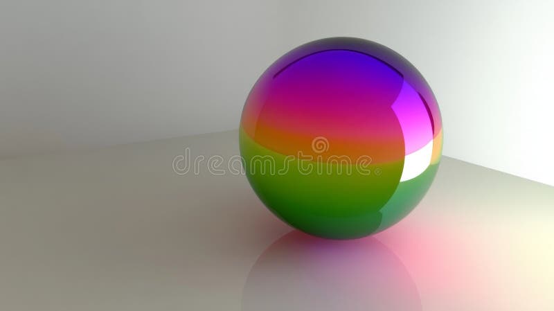 A Radiant Spherical Object Lies on a Pristine White Plane with Sinuous ...