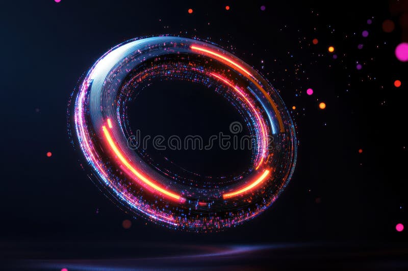Radiant Spiral: Abstract Circle Shape with Light Technology Stock ...