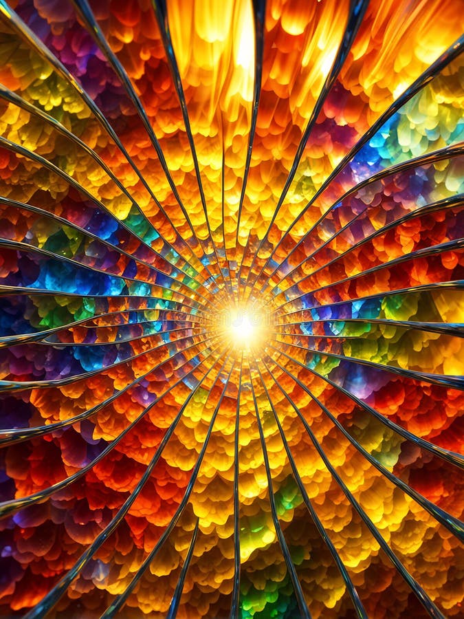 Radiant Spiral Pattern with Colorful Textures and a Glowing Center ...