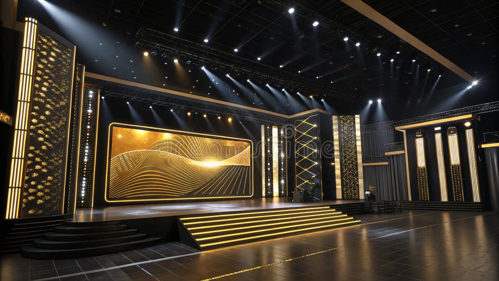 The Radiant Spotlight: a Modern Glamour Stage Stock Illustration ...