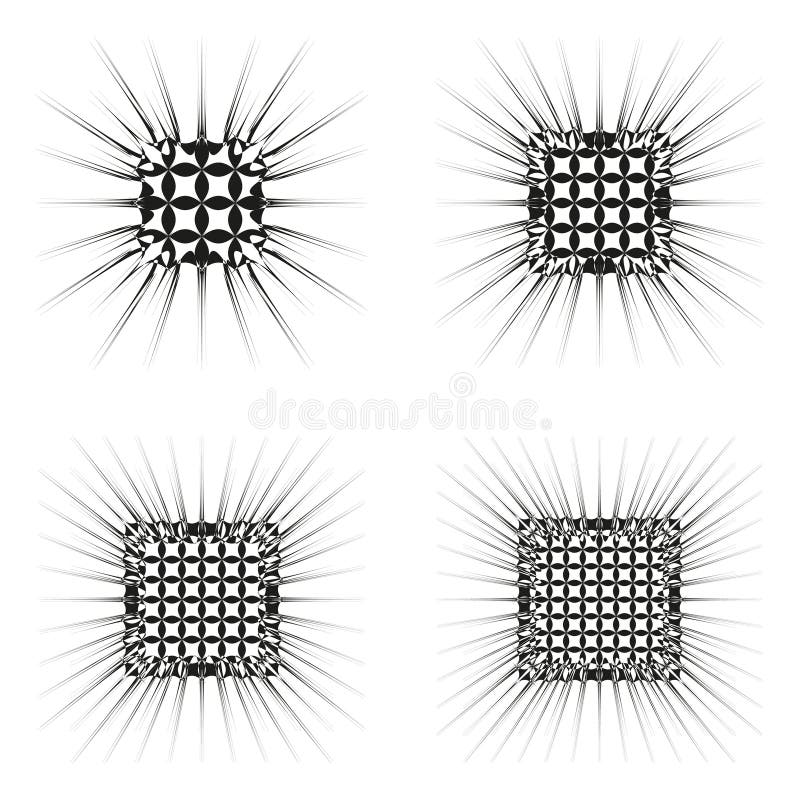 Radiant Square Icon. Spiky Burst Pattern. Abstract Star Vector. Dynamic ...