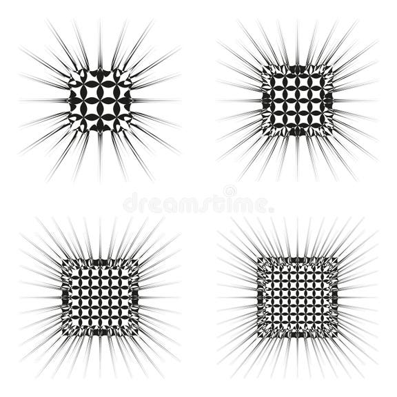 Radiant Square Icon. Spiky Burst Pattern. Abstract Star Vector. Dynamic ...