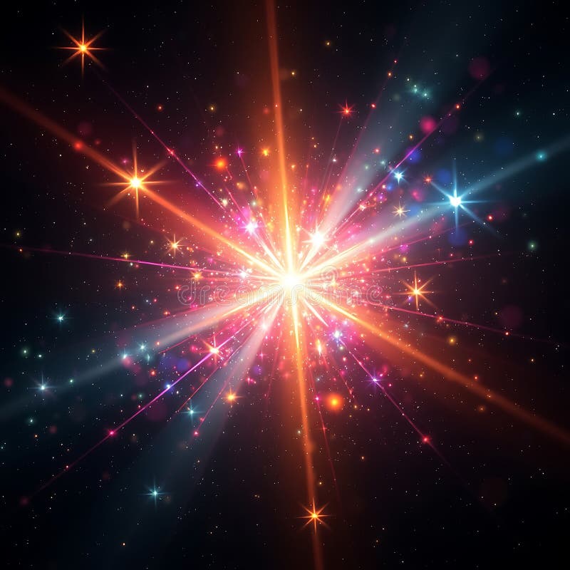 A Radiant Star Cluster with Multicolored Lights Glowing Brightly Stock ...