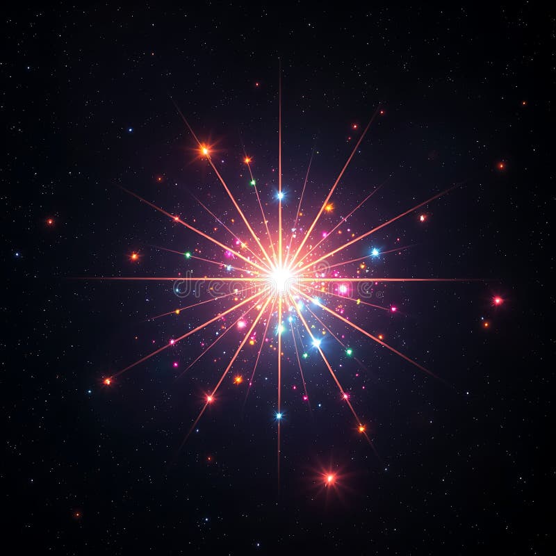 A Radiant Star Cluster with Multicolored Lights Glowing Brightly Stock ...