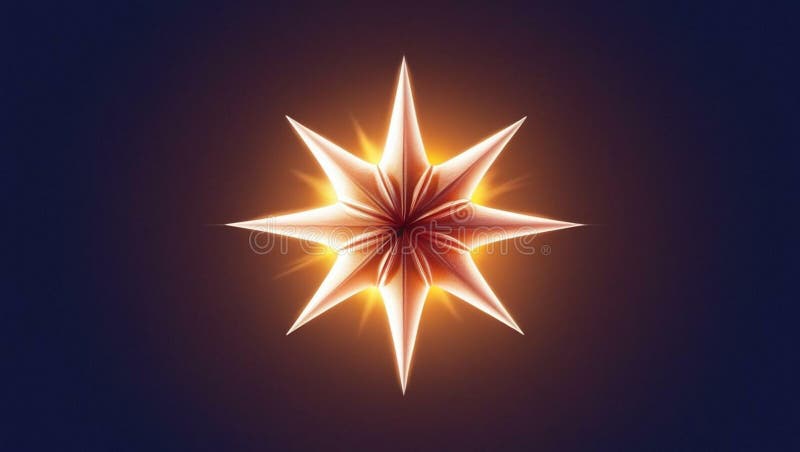 A Radiant Star-shaped Design with Sharp, Pointed Tips Emanates a Warm ...