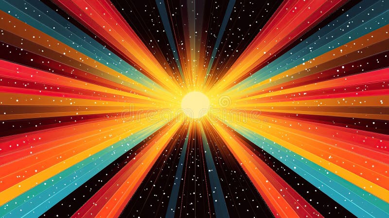 Radiant Starburst Explosion in Vibrant Colors Stock Illustration ...