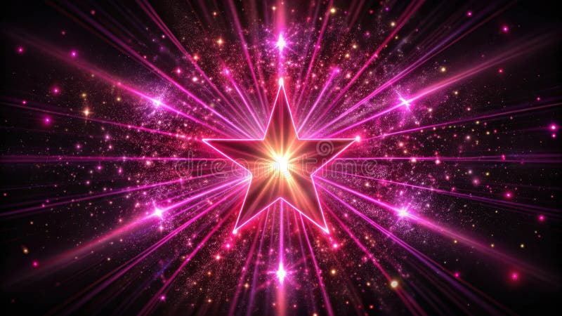 Radiant Starburst Festive Pink and Gold Glitter Background. Generative ...