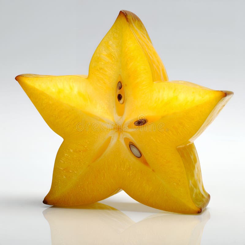 Radiant Starfruit Slice Exhibiting Detailed Interior Structure and ...