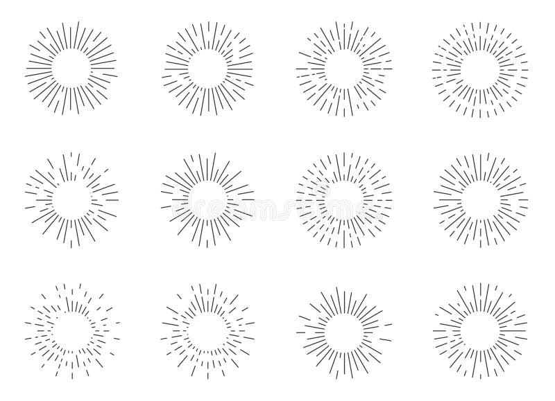 Black Linear Geometric Shapes Oval Icon Set Vector Stock Vector ...