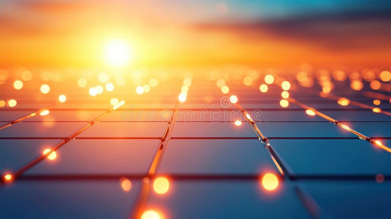 Radiant Sun Illuminates Vast Solar Array, Harnessing Renewable Energy ...