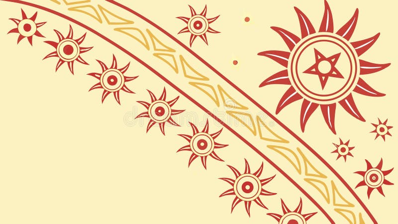 Radiant Sun and Star Border Pattern, Warm Decorative Element, Vector ...