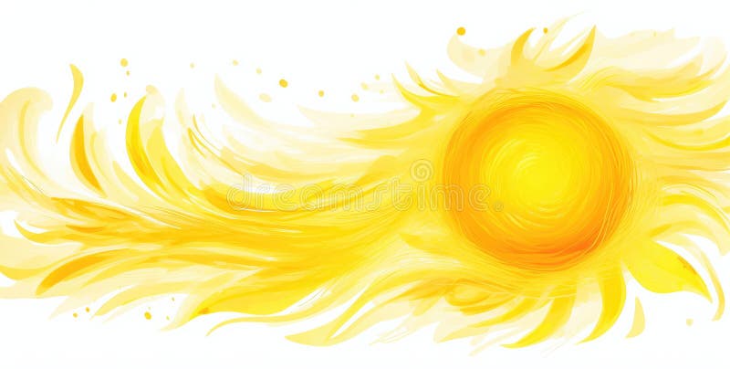 Radiant Sun Swirl with Dynamic Yellow Whirls and Splashes - Generative ...