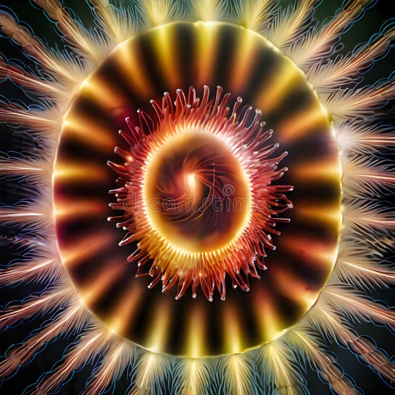 Abstract Fiery Explosion Energy Light Kaleidoscope Symmetry Stock ...