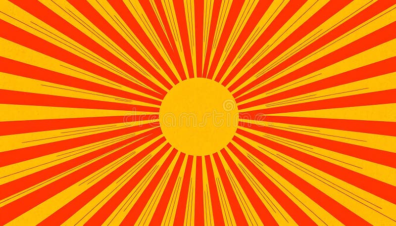 Radiant Sunburst Design Red Yellow Rays Background Stock Illustration ...