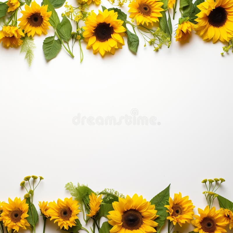 Radiant Sunflower Beauty Pristine Background Stock Illustration ...