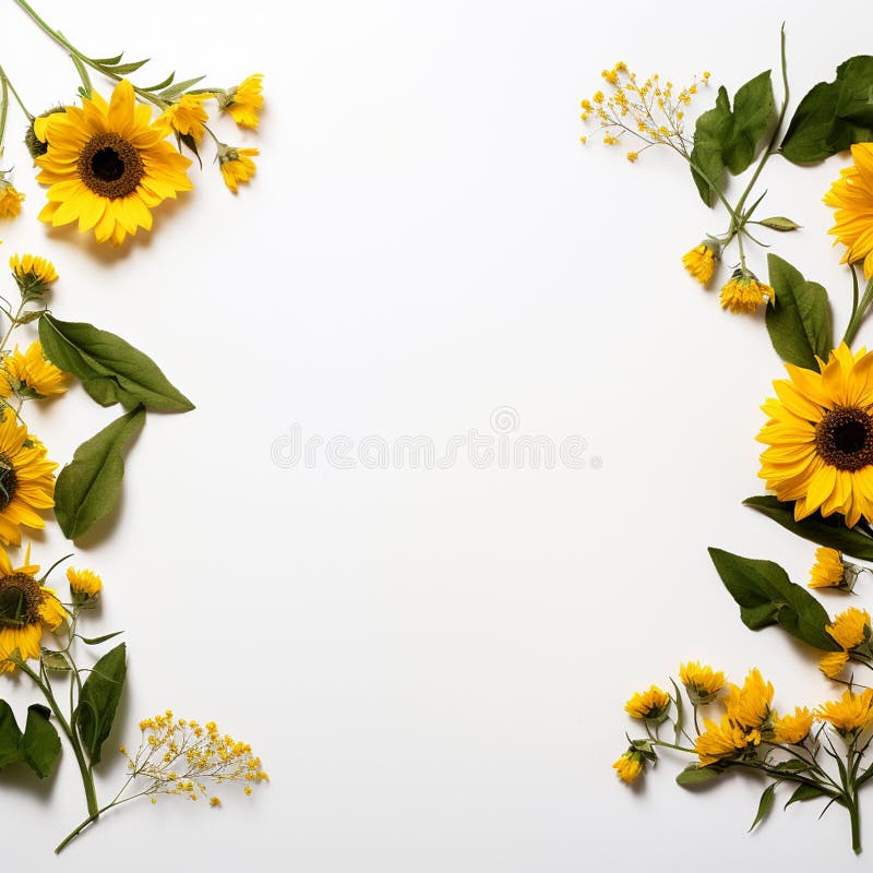 Radiant Sunflower Border Aesthetic Simplicity Stock Illustration ...