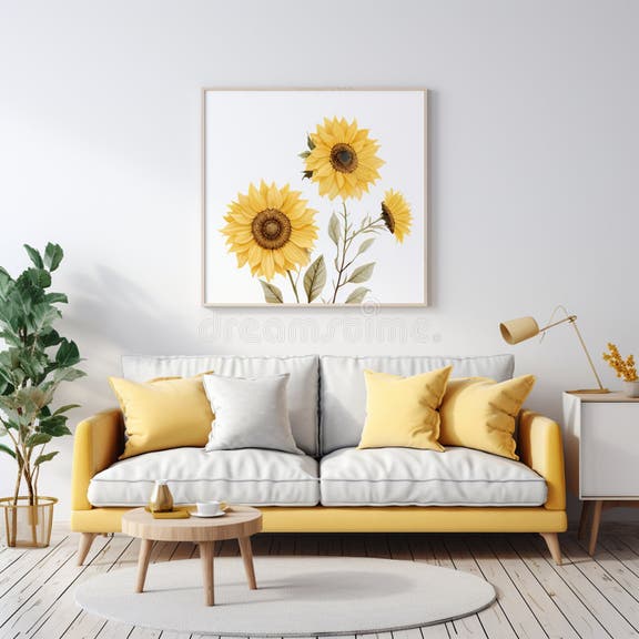 Radiant Sunflower Frame Beauty in Simplicity Stock Illustration ...