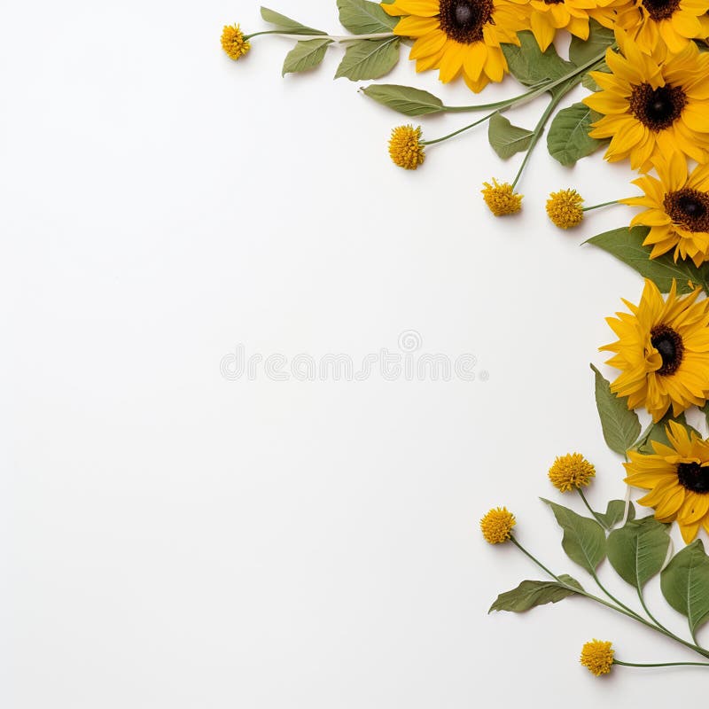 Radiant Sunflower Frame Open Copy Space Stock Illustration ...