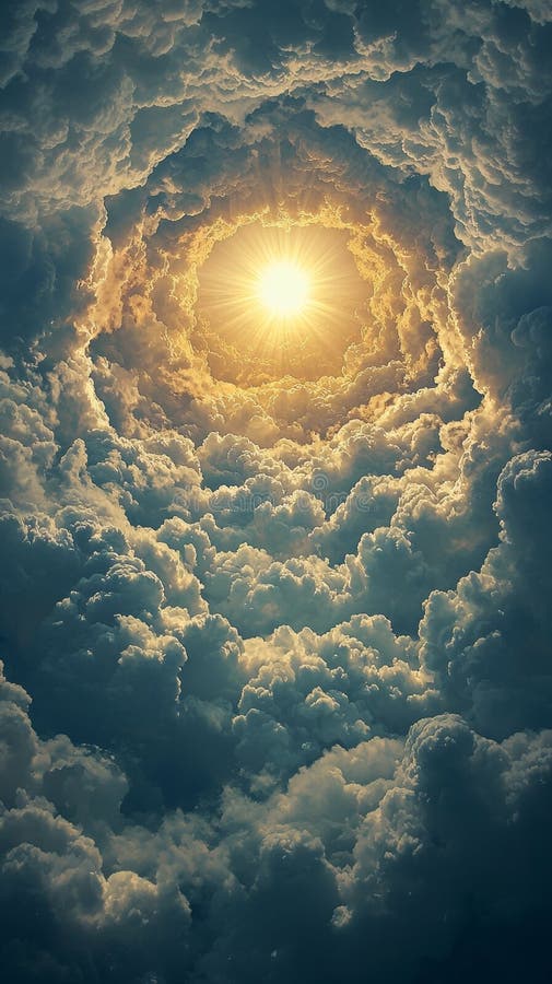 Radiant Sunlight Breaking through Dramatic Cloud Formations in a ...