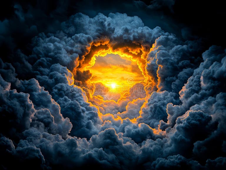 Radiant Sunlight Breaking through Soft White Clouds Creating a Warm and ...