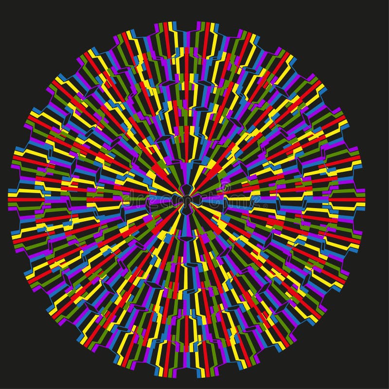 Radiant Swirl Burst. Multicolor Radial Wheel. Vibrant Loop Flower ...