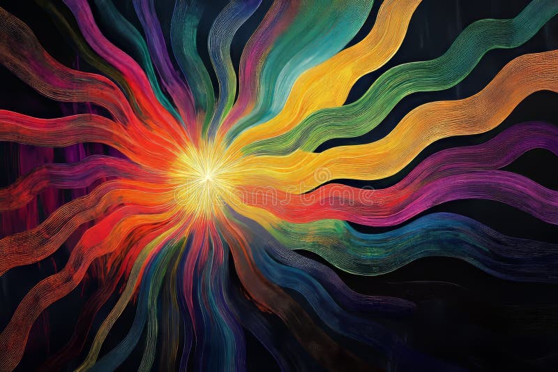 Radiant Swirl of Multiple Colors Creating a Spiral Effect Stock Image ...