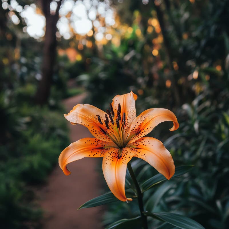 Radiant Tiger Lily, Blossoming Lily, Elegant Tiger Lily Flower Stock ...