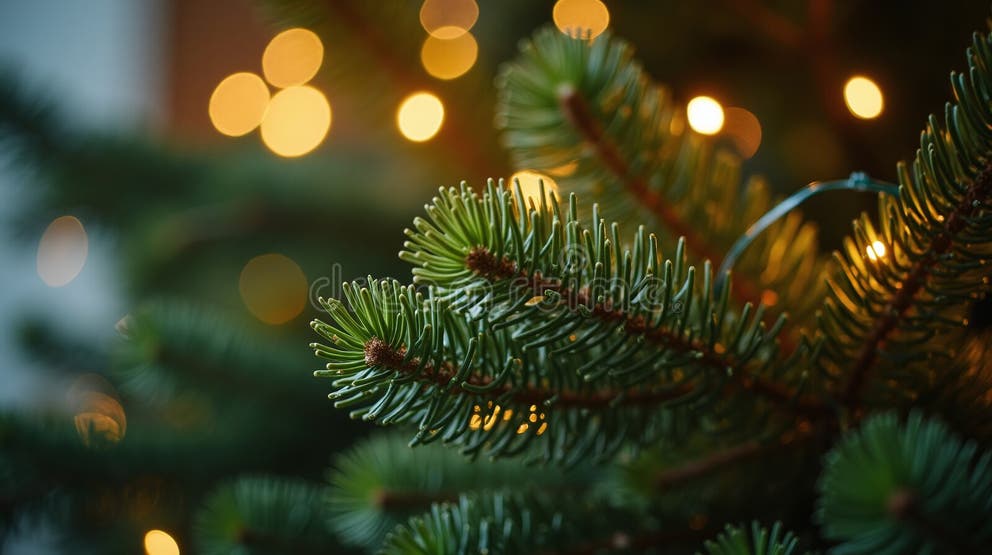 Radiant Tree Branches Adorned with Sparkling Lights Stock Illustration ...