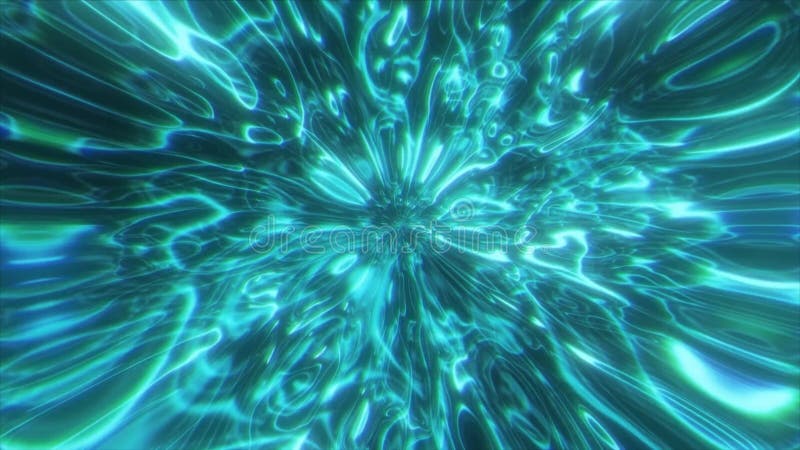 Radiant Turquoise Light Patterns Erupt from a Central Point and Sparkle ...