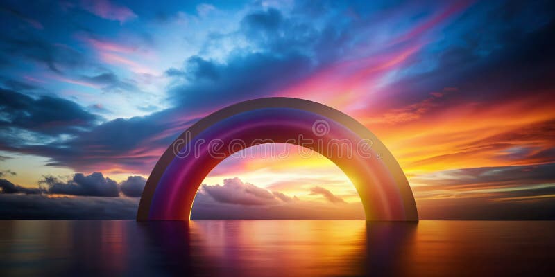 A Radiant Vision of a Sustainable Future Silhouette Arc Rainbow ...