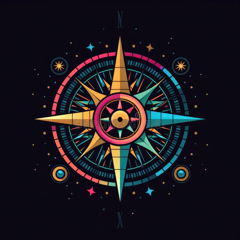 Radiant Wayfinder a Compass Icon with Radiant Colors. Generative AI ...
