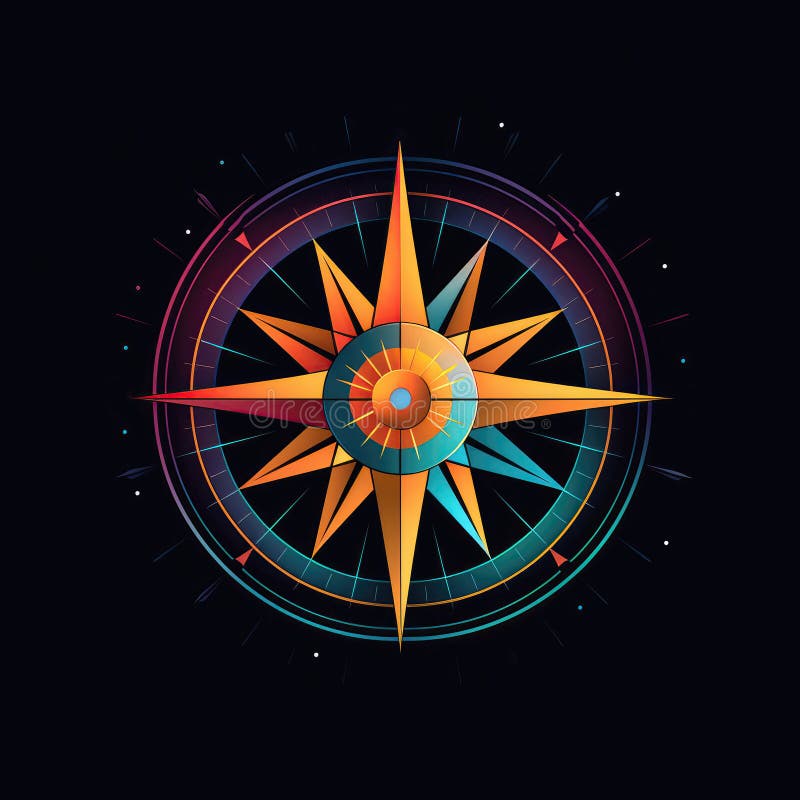 Radiant Wayfinder a Compass Icon with Radiant Colors. Generative AI ...