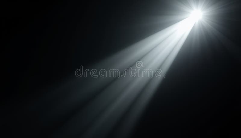 Radiant White Light Beams Against Black Background Creating Ethereal ...