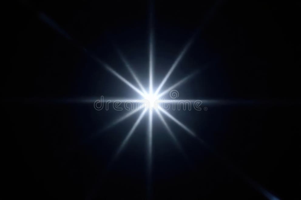 Radiant White Starburst, Sharp Points, Isolated on Black , Rays, Light ...