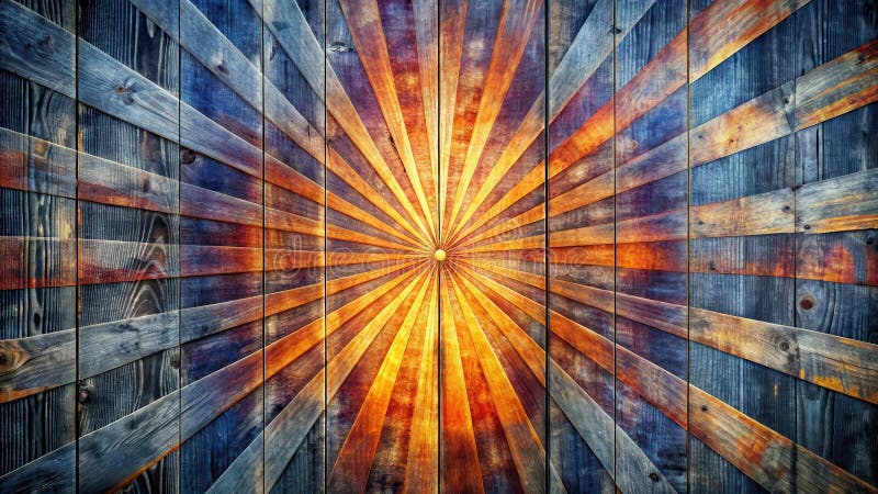 Radiant Wooden Panel Design a Striking Sunburst Pattern on Distressed ...