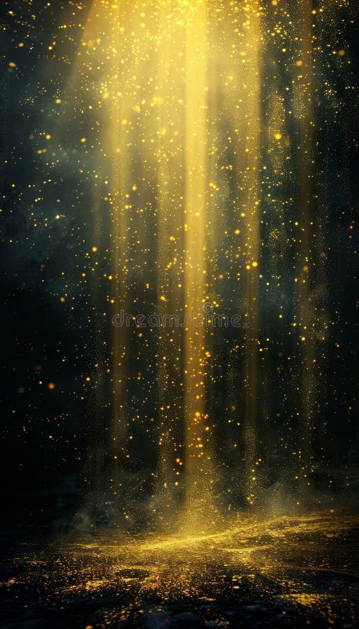 Radiant Yellow Light Burst Abstract Rays on Dark Yellow Background with ...