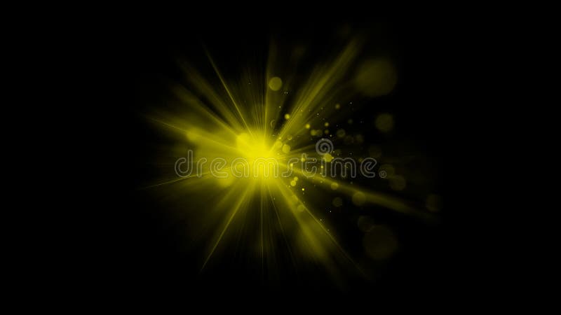 Radiant Yellow Light Burst with Bokeh and Rays Effect Stock ...