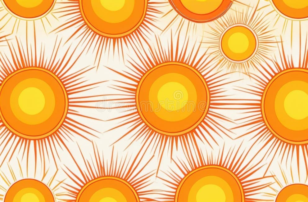 Radiant Yellow and Orange Suns Seamless Pattern at 30-12-2024 Stock ...