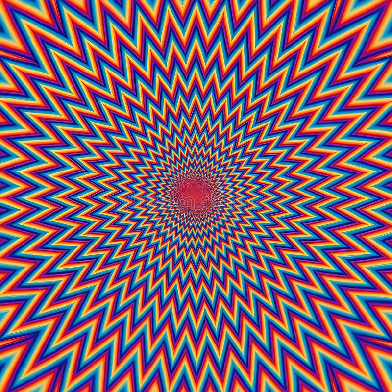 Radiant Zigzag Patterns Spiral Inward in Rainbow Hues, Creating a ...