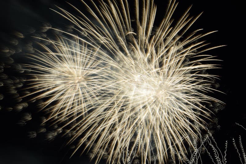 Silver Fireworks Over Bridge Stock Image - Image of street, dark: 14921429