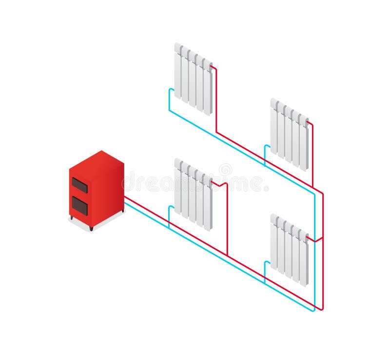 Chauffage De Plan Dans Les Maisons Illustration Stock - Illustration du ...